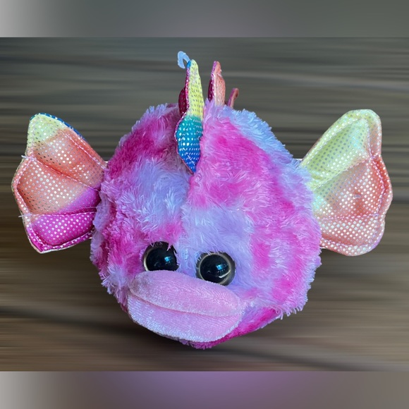 Toys | Rainbow Fish Plush Stuffed Animal Toy Pink Tie Dye Sparkle Big ...